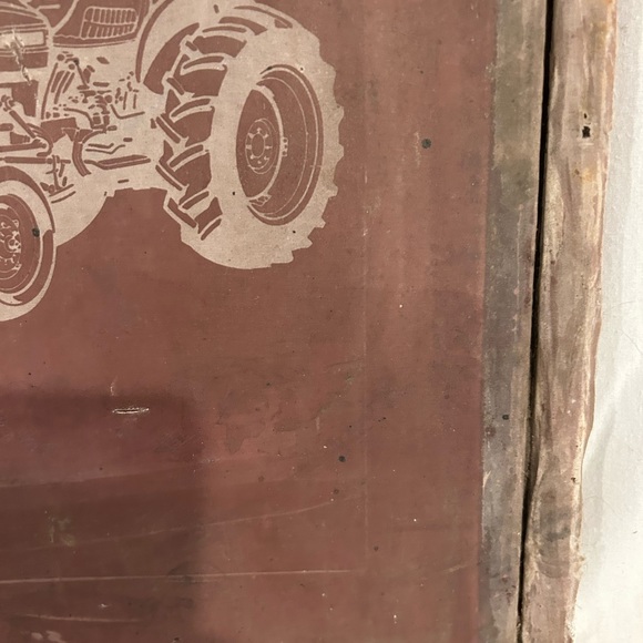 Vintage | Wall Decor | Vintage Screen Print Wood Frame With Tractor ...
